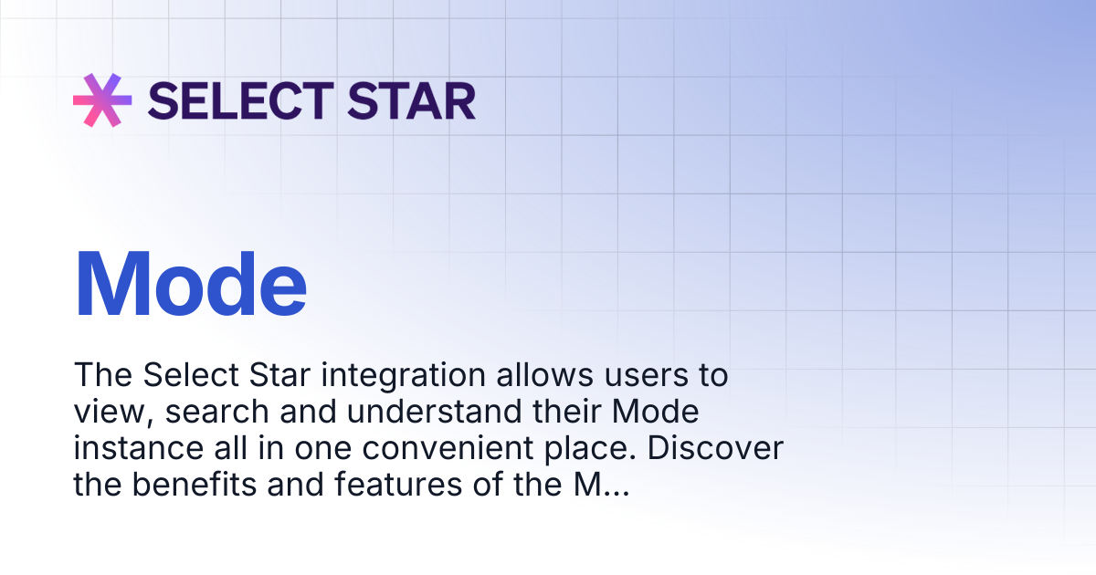 Mode | Select Star