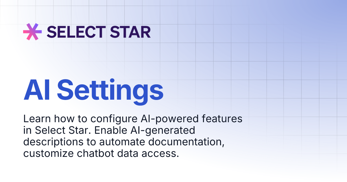 AI Settings | Select Star