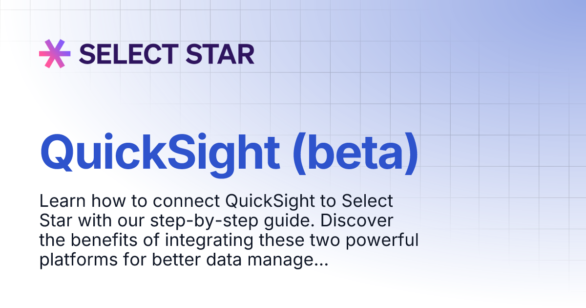 QuickSight (beta) | Select Star