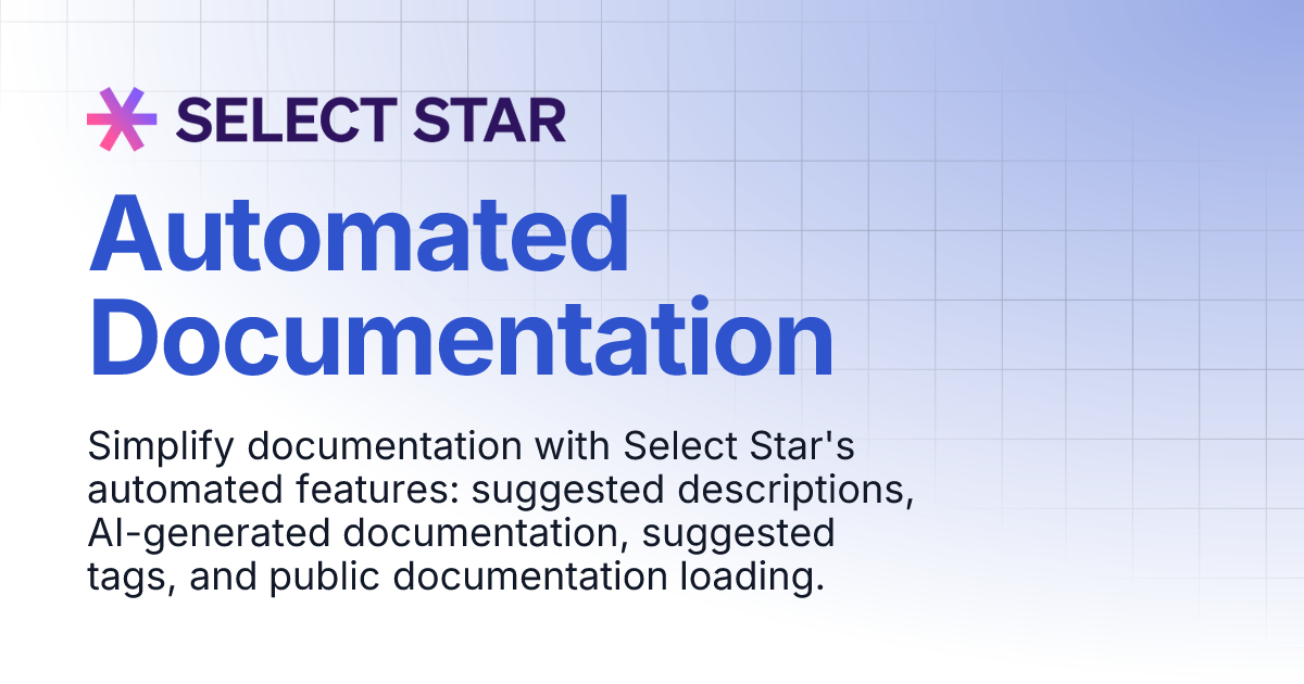 Automated Documentation | Select Star