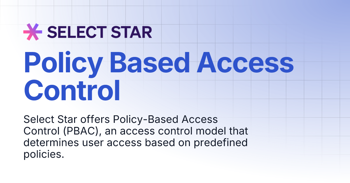 Policy Based Access Control | Select Star